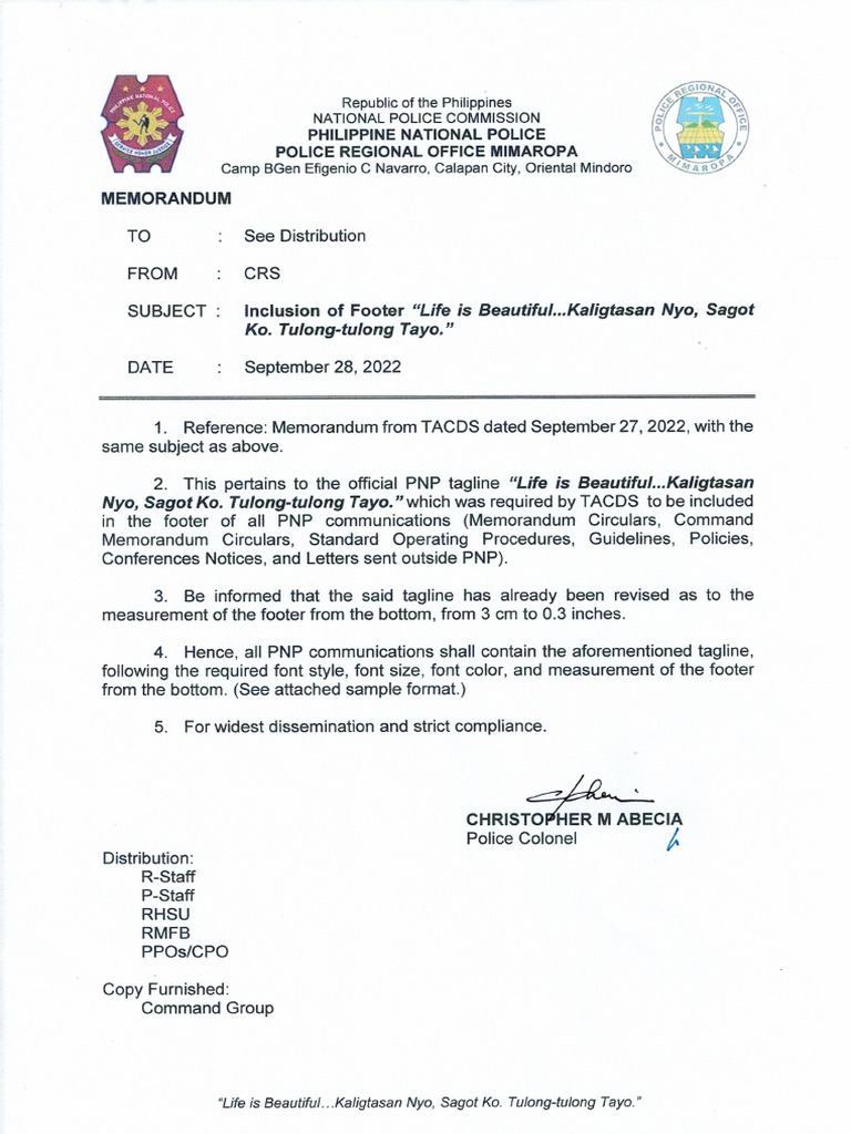 Revised - Inclusion of Footer | PDF