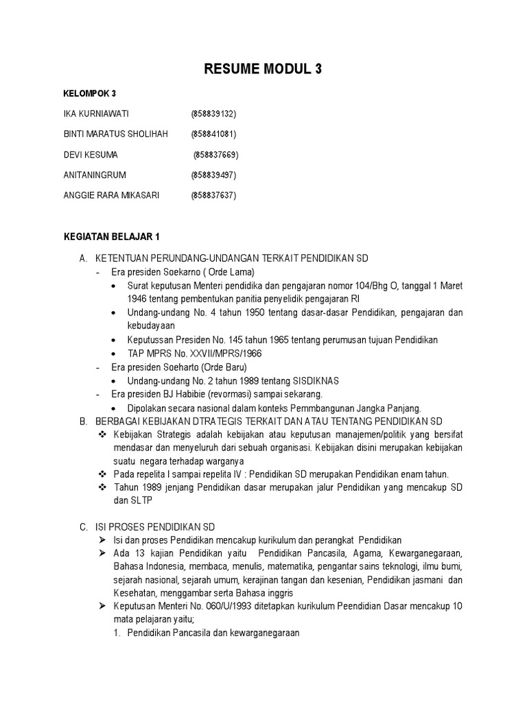 Resume Modul 3 Kelompok 3 | PDF