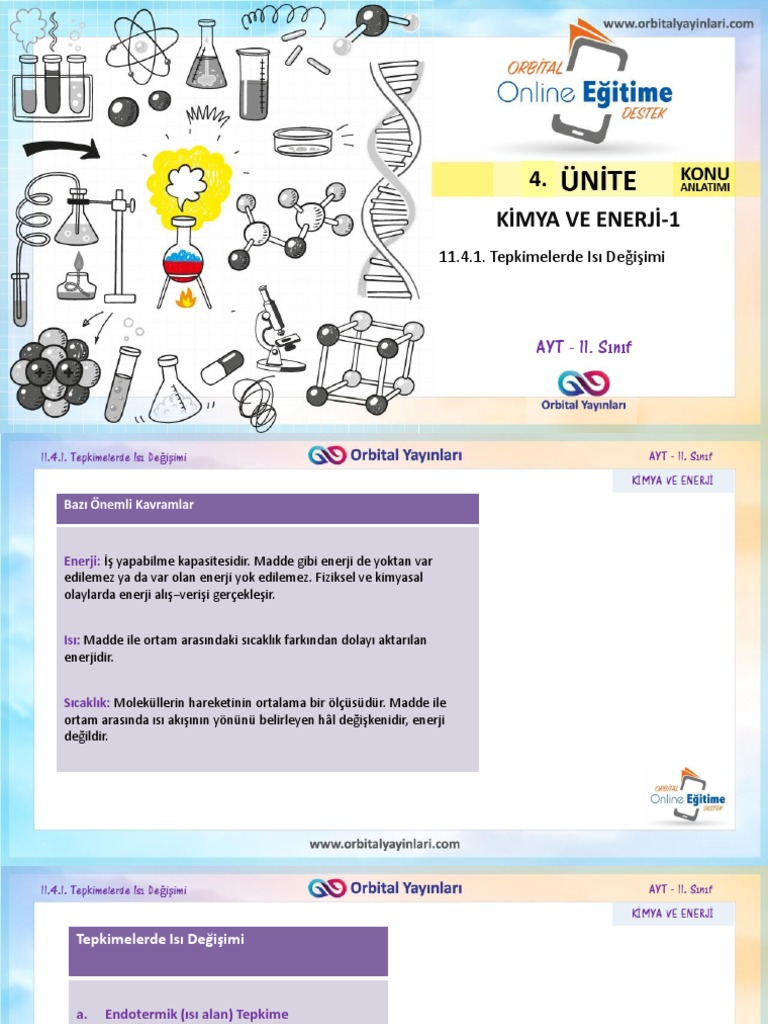 Kimyasal Tepkimelerde Enerj | PDF