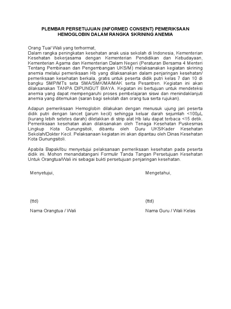 Lembar Persetujuan Informed Concern | PDF