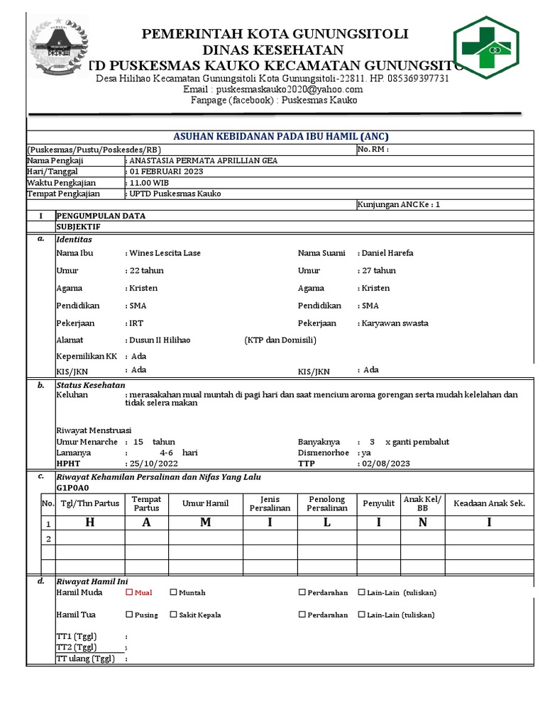 Asuhan Kebidanan ANC-1 | PDF