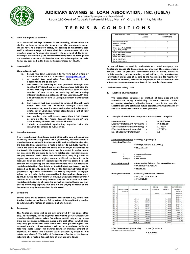 Salary Loan Application Form | PDF | Loans | Interest