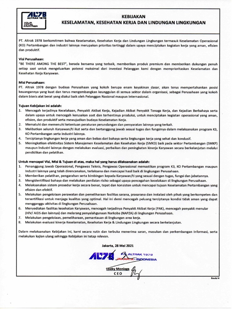 Kebijakan K3LL 2021 | PDF