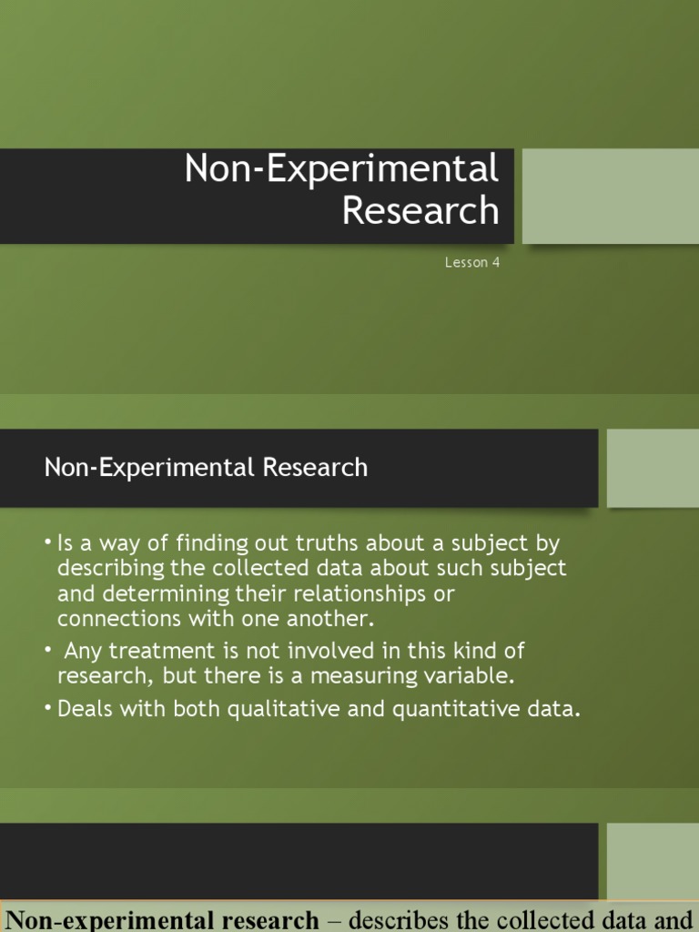 Lesson 4 Non Experimental Research | PDF