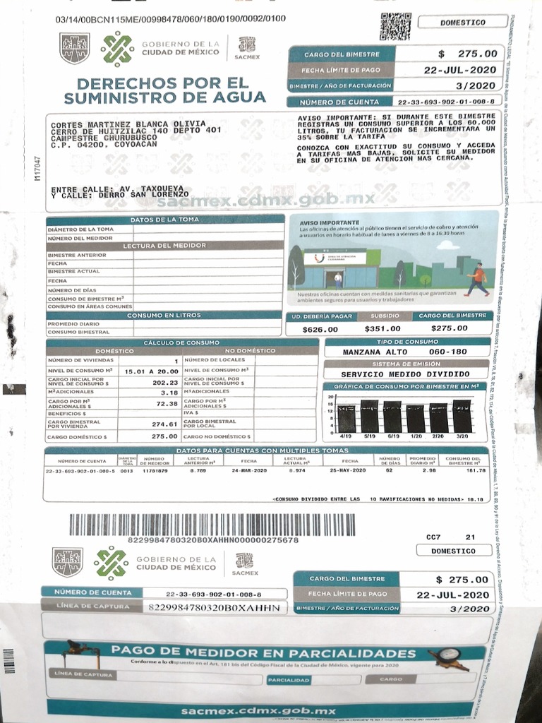 recibo de agua | PDF