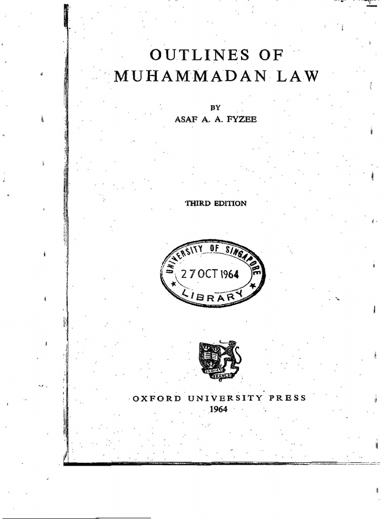 Outlines of Muhammadan Law | PDF