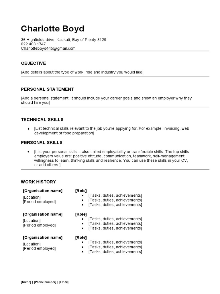 Skills Focused CV Template | PDF