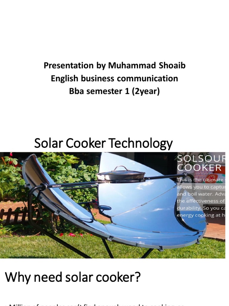 Presentation Solar Cooker Technology Final PDF | PDF | Solar Energy ...