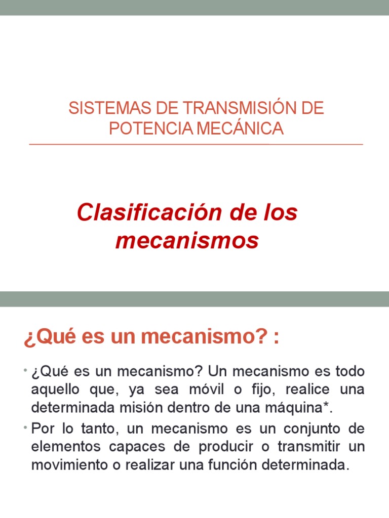 Clasificacion de Los Mecanismos | PDF | Engranaje | Eje
