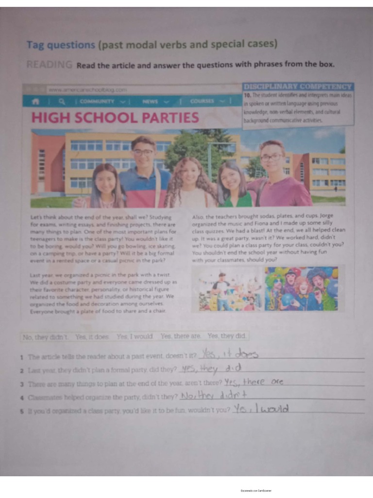 Tag Questions Past Modal Verbs | PDF