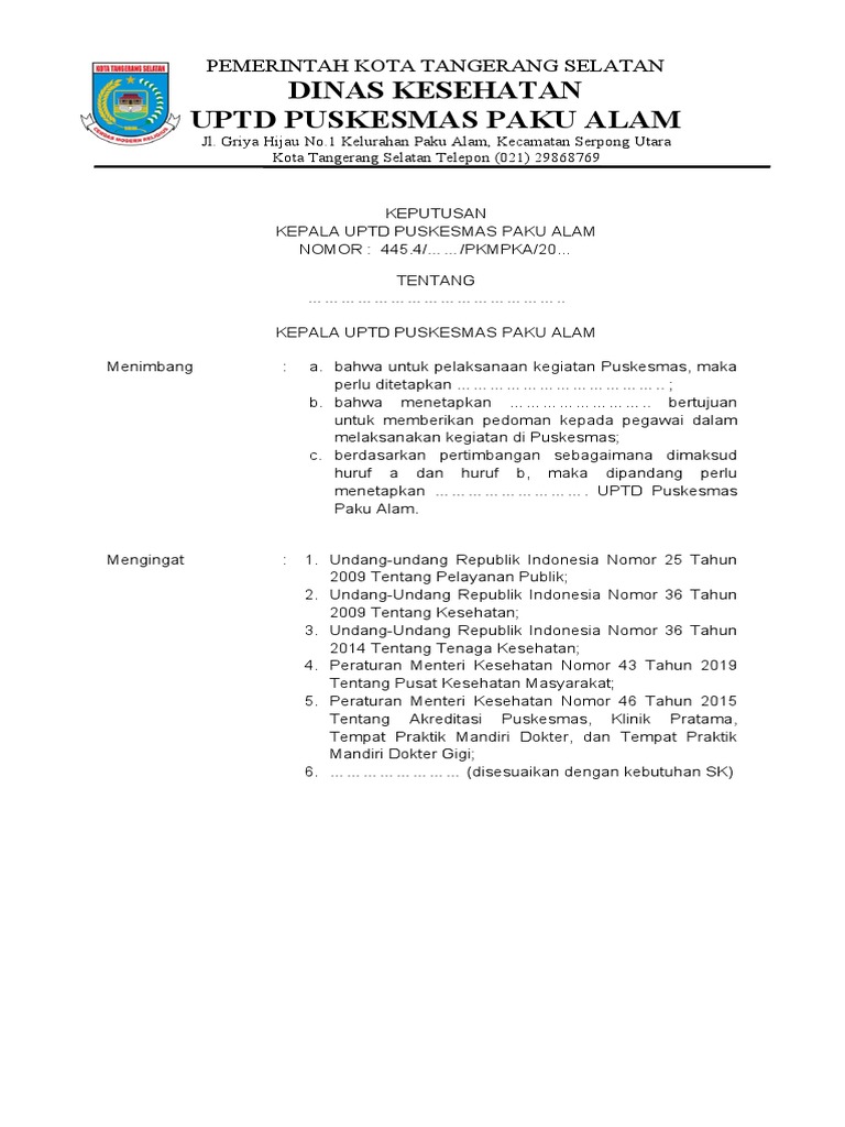 Format SK Tata Naskah PKM Pka 2021-2022 | PDF