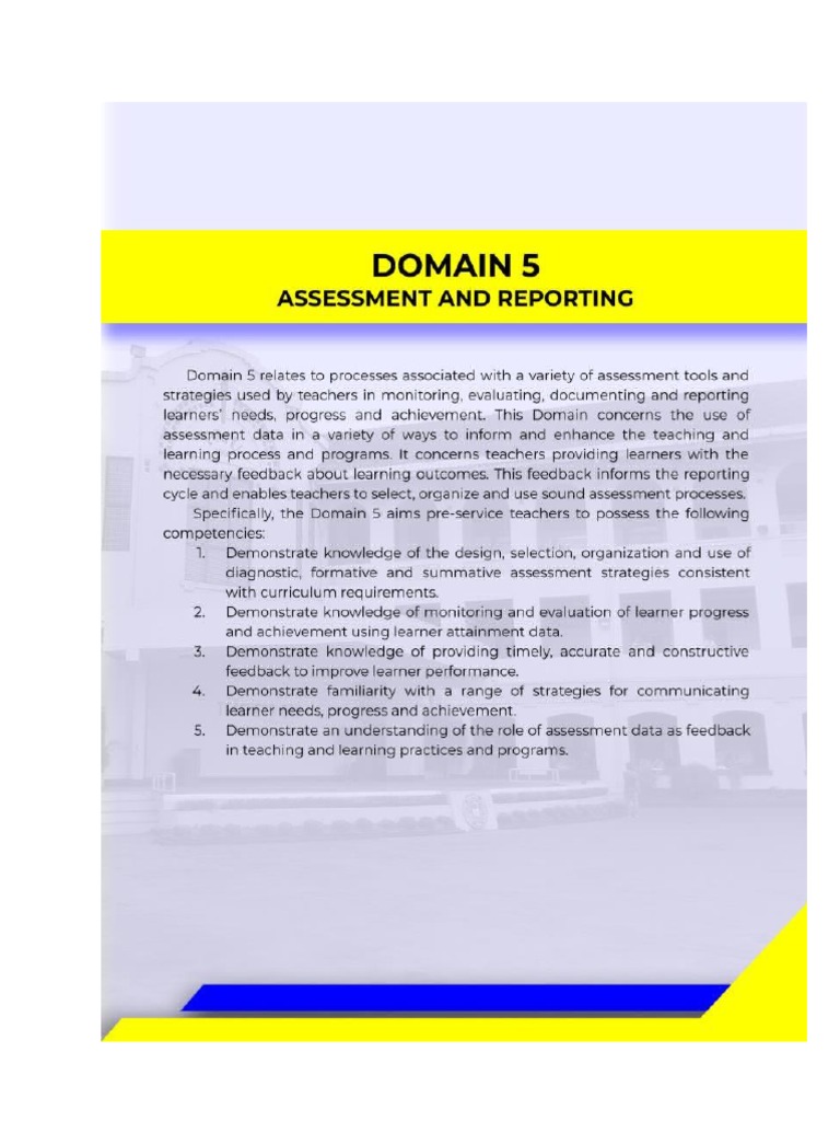 Domain 5 | PDF | Educational Assessment | Learning