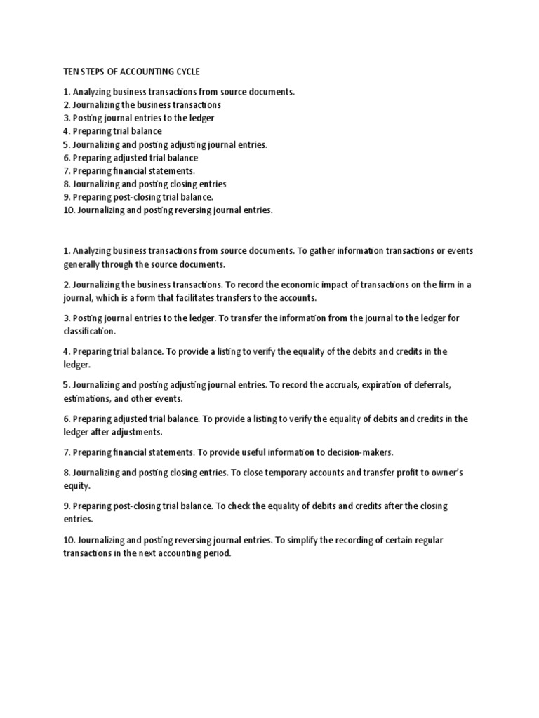 Accounting Cycle: 10 Essential Steps | PDF | Career & Growth | Business