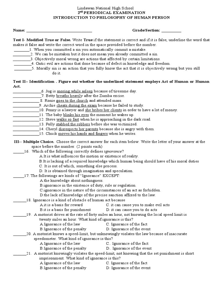 2nd Grading Exam-Philosophy Final | PDF | Society | Natural Law