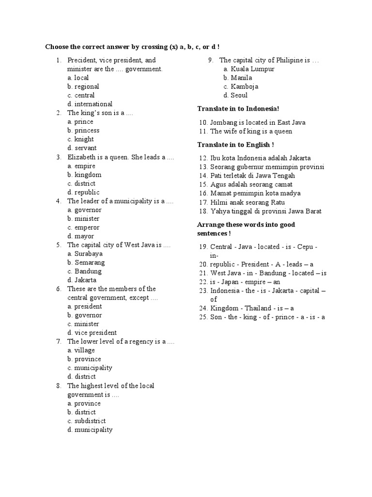 Soal Goverment | PDF | Java | Honorifics