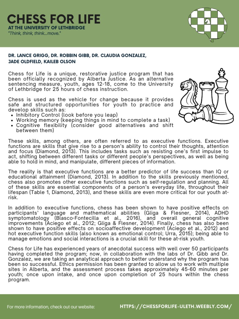 Chess For Life Uleth - One Pager | PDF
