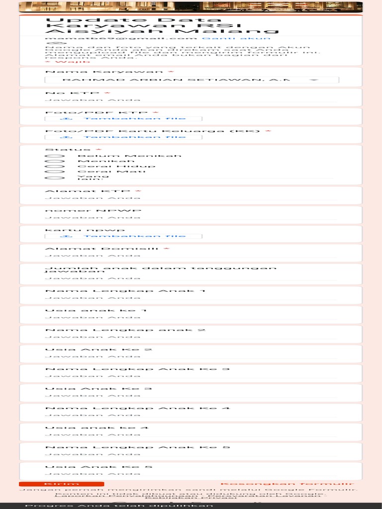 Update Data Karyawan RSI Aisyiyah Malang | PDF