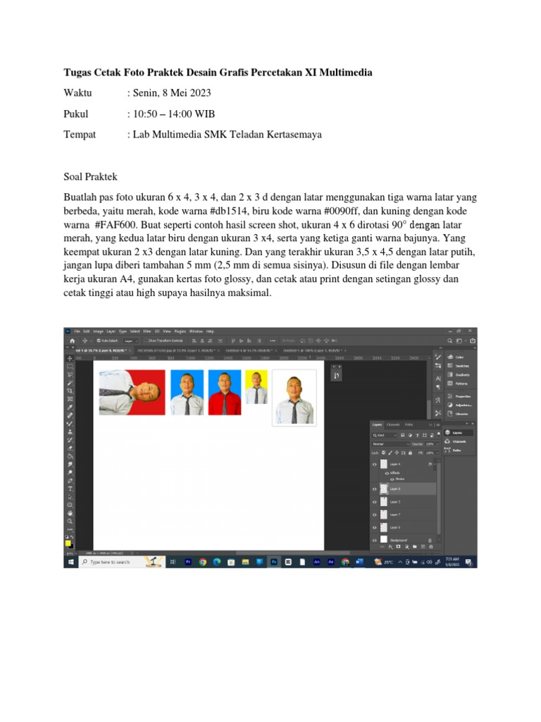 Tugas Cetak Foto Praktek Desain Grafis Percetakan XI Multimedia | PDF