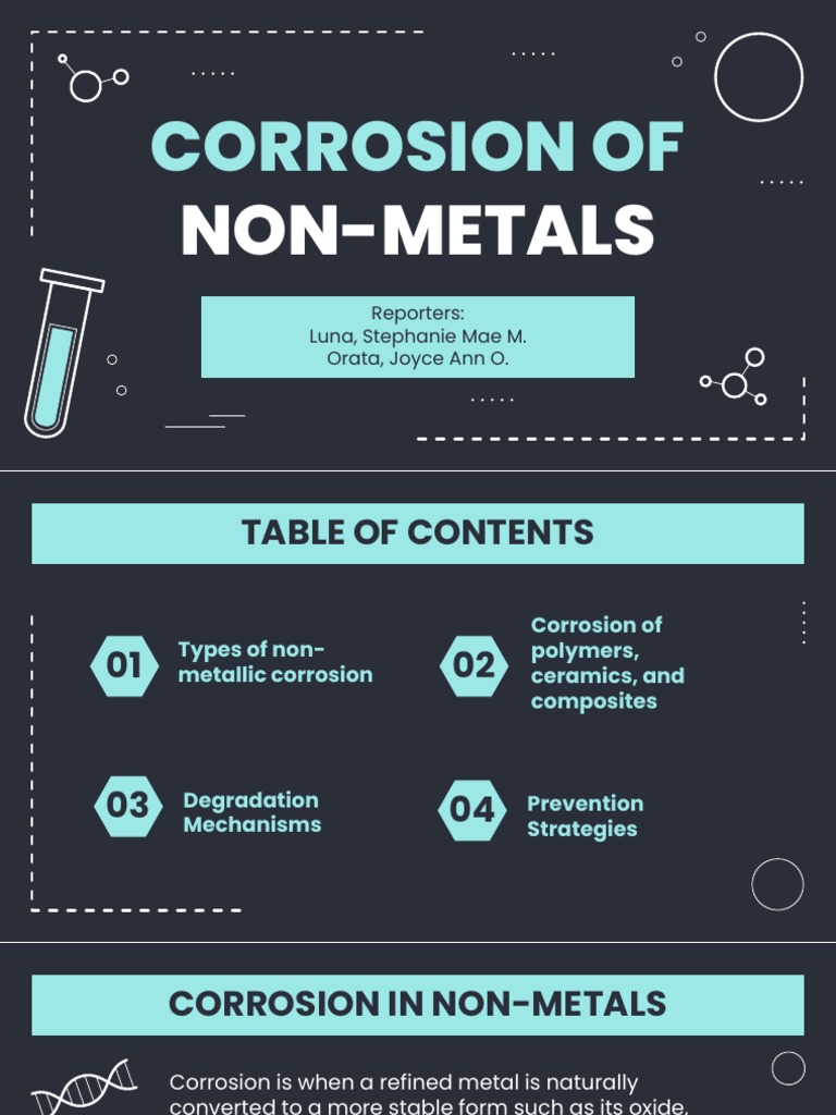 Group 4 - Corrosion of Non-Metals | PDF | Corrosion | Polymers