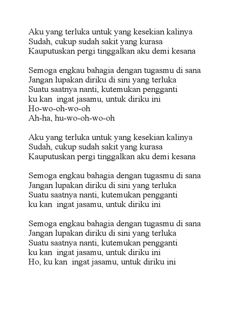 Lirik Semoga Kau Bahagia | PDF