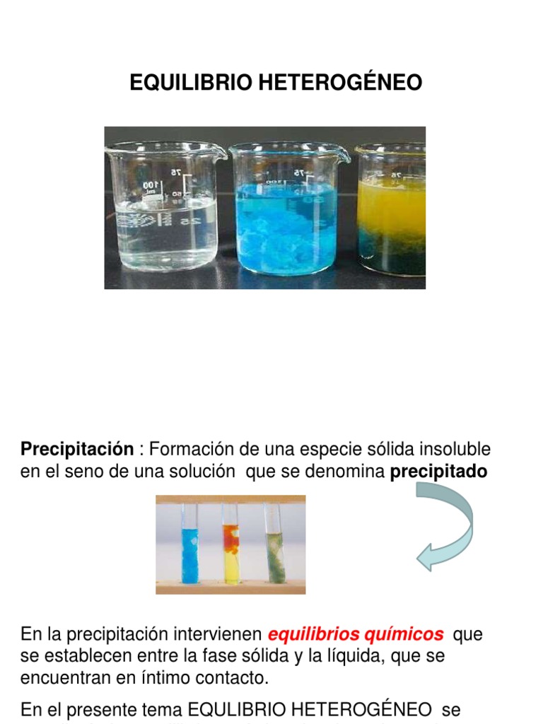 Equilibrio Heterogeneo 2023 | PDF | Solubilidad | Precipitación (Química)