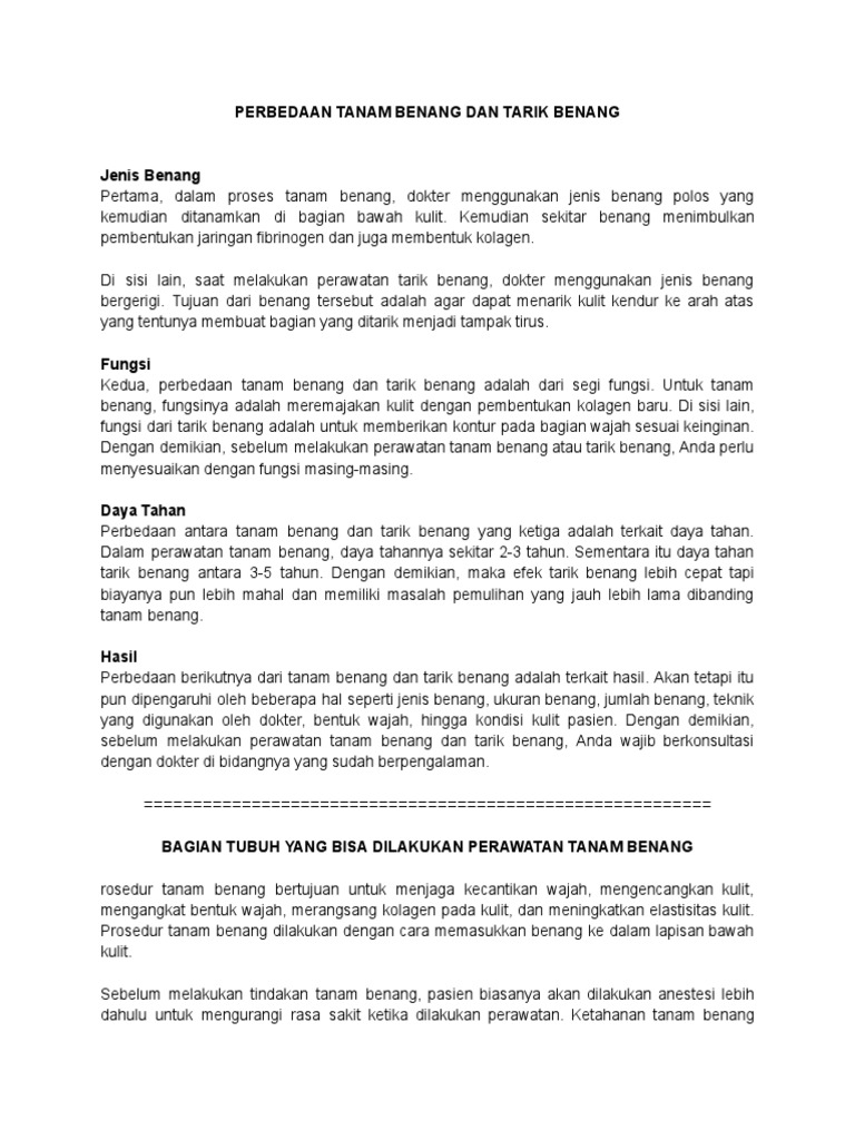 Materi Tanam Benang Dan Tarik Benang | PDF