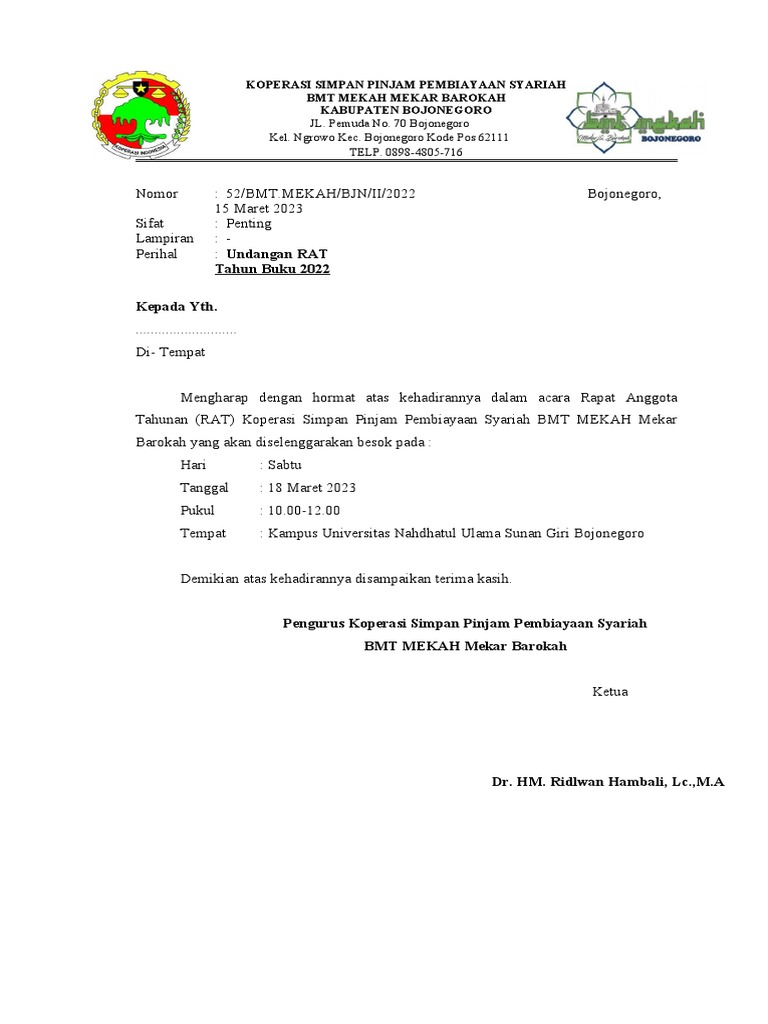 Undangan Rat 2022 | PDF