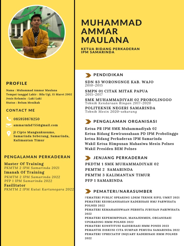 Profil & Pengalaman Muhammad Ammar | PDF