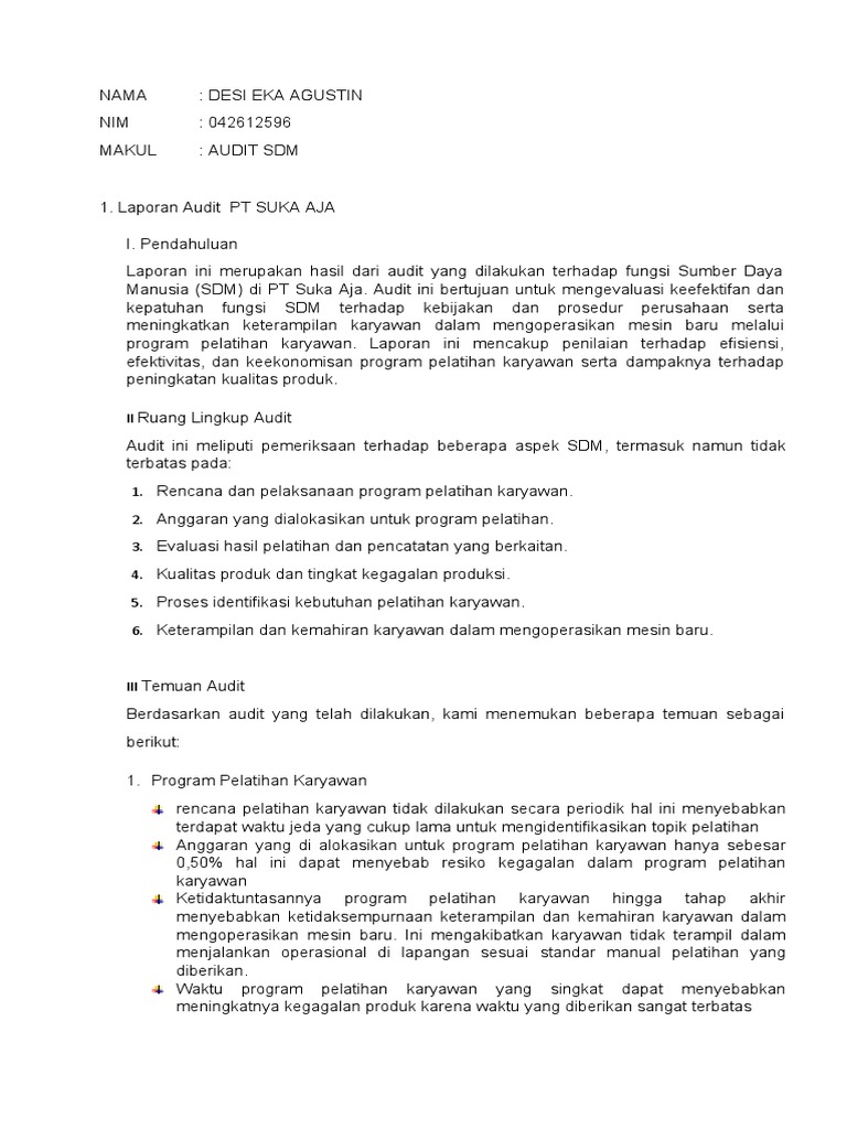 Audit SDM untuk Peningkatan Kualitas Produk | PDF