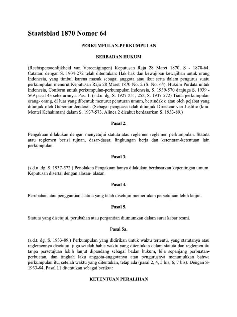 STBL 1870-64 Perkumpulan | PDF