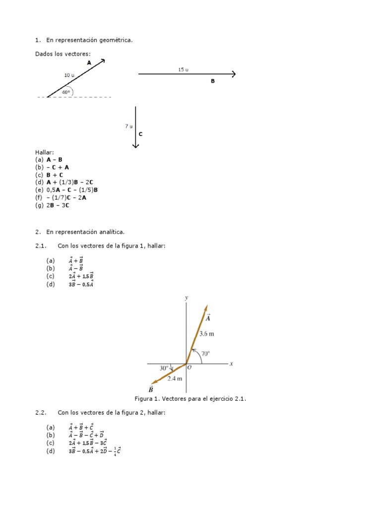 Ejercicios de Vectores | PDF
