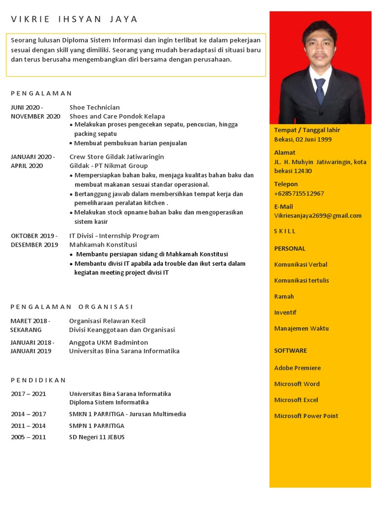 CV Vikri Ihsyan Jaya | PDF
