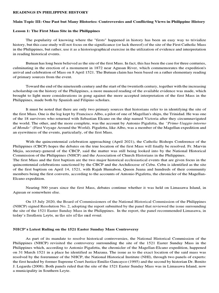 NHCP Resolves the 500-Year Controversy on the Site of the 1521 Easter ...