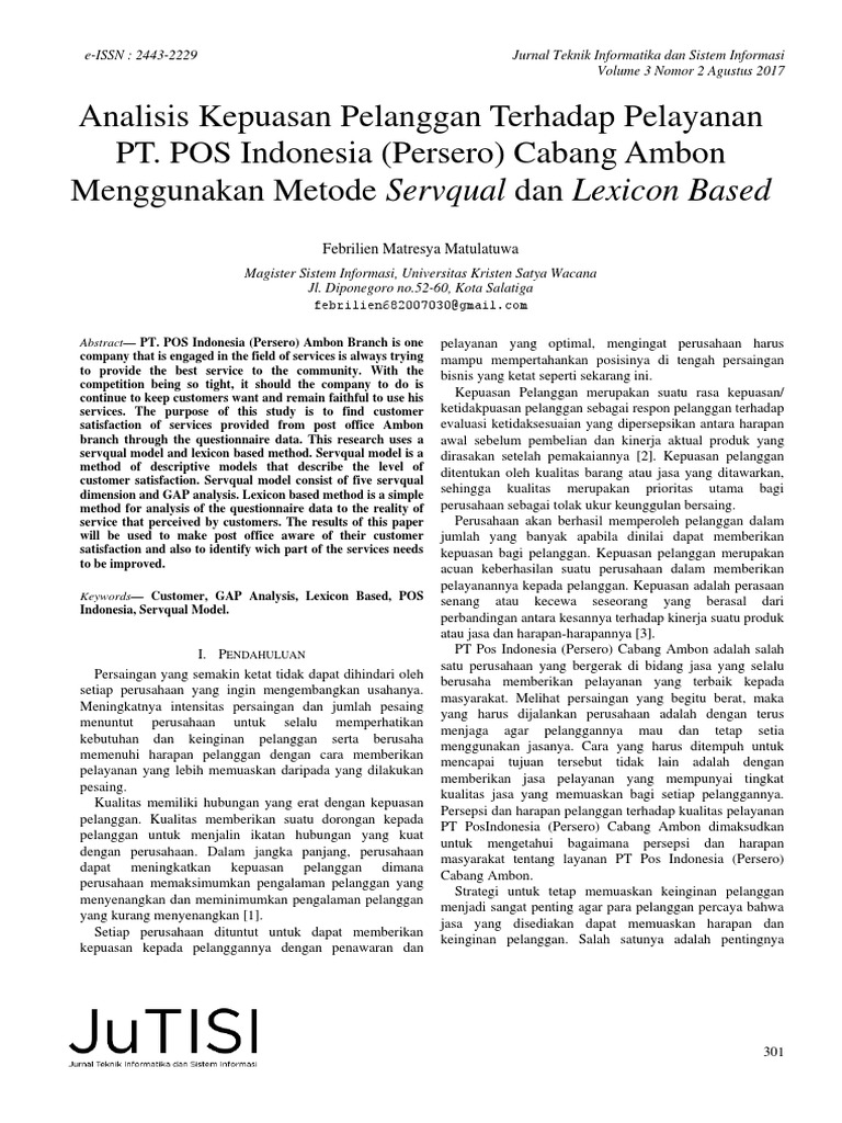ID Analisis Kepuasan Pelanggan Terhadap Pel | PDF | Bisnis