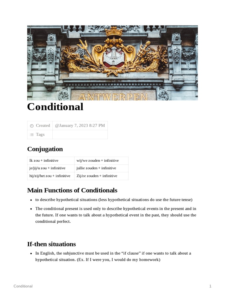 Understanding Conditionals in Dutch: A Guide to Using Conditionals to ...