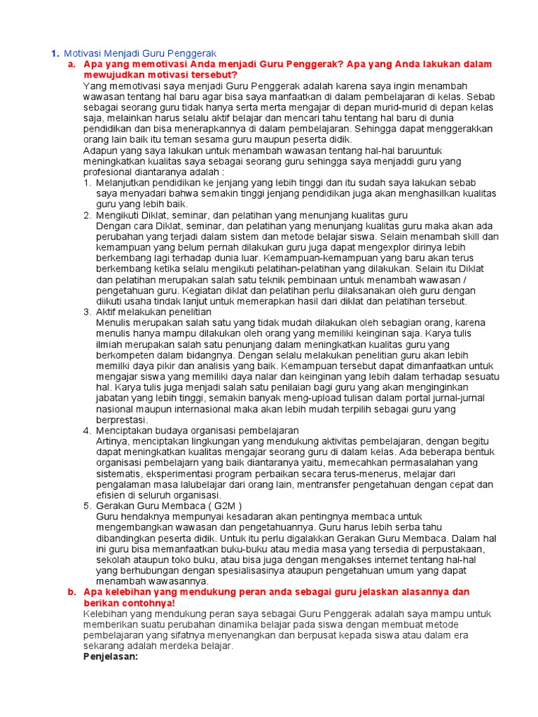 Contoh Jawaban Essay CGP | PDF