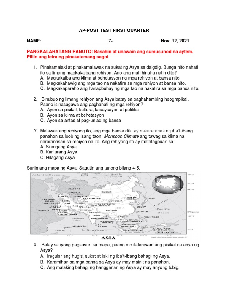 Ap 7 Post - Test Final | PDF