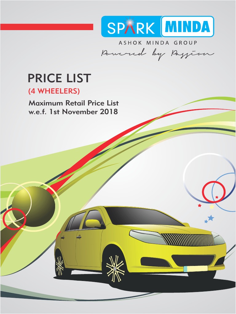 Spark Minda Price List 4 Wheeler 2 | PDF