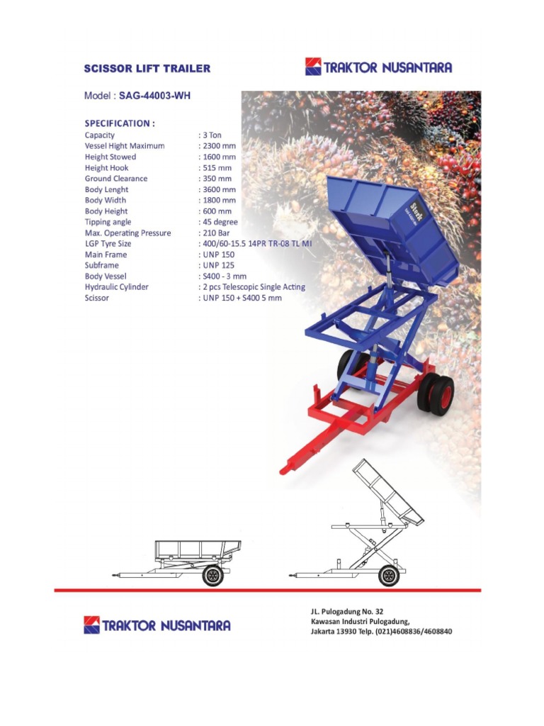 Brosur Scissor Lift Trailer 3 Ton | PDF