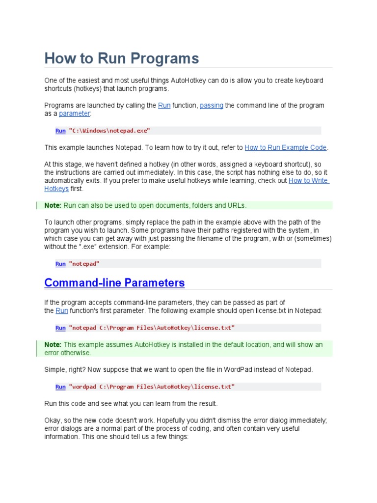How To Run Programs | PDF