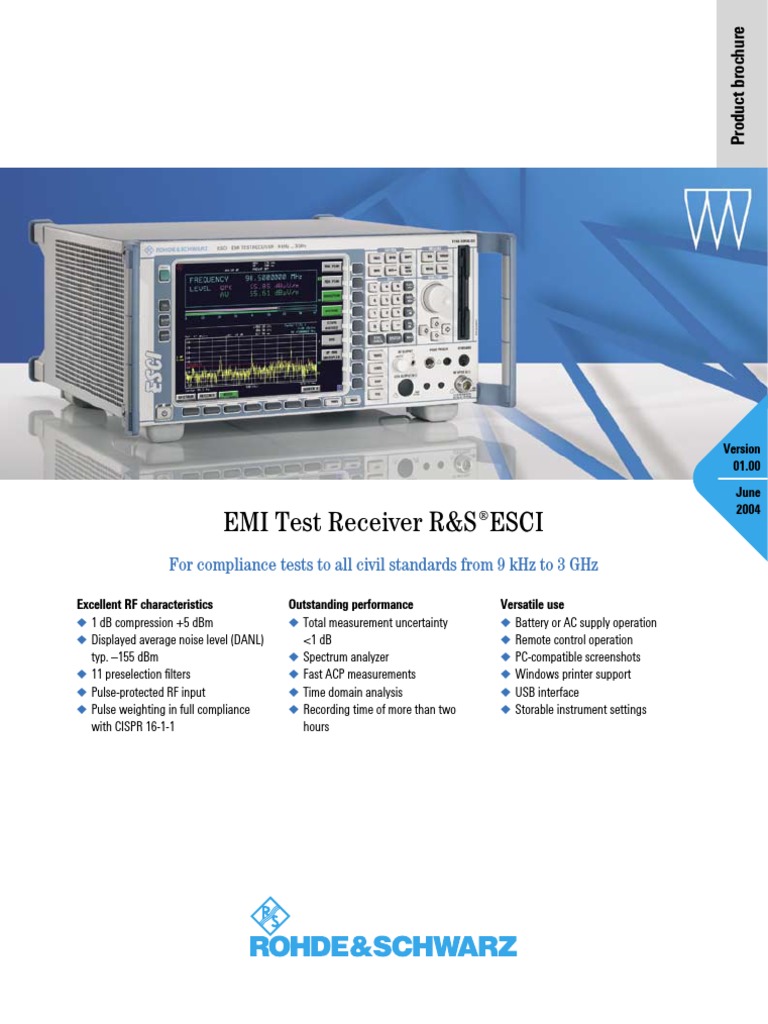 01-03. EMI Test Receiver ESCI | PDF | Electromagnetic Interference ...