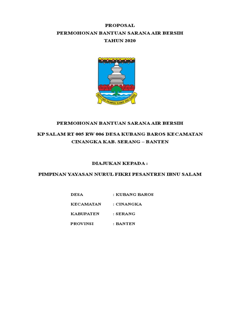 Proposal Sarana Air Bersih | PDF