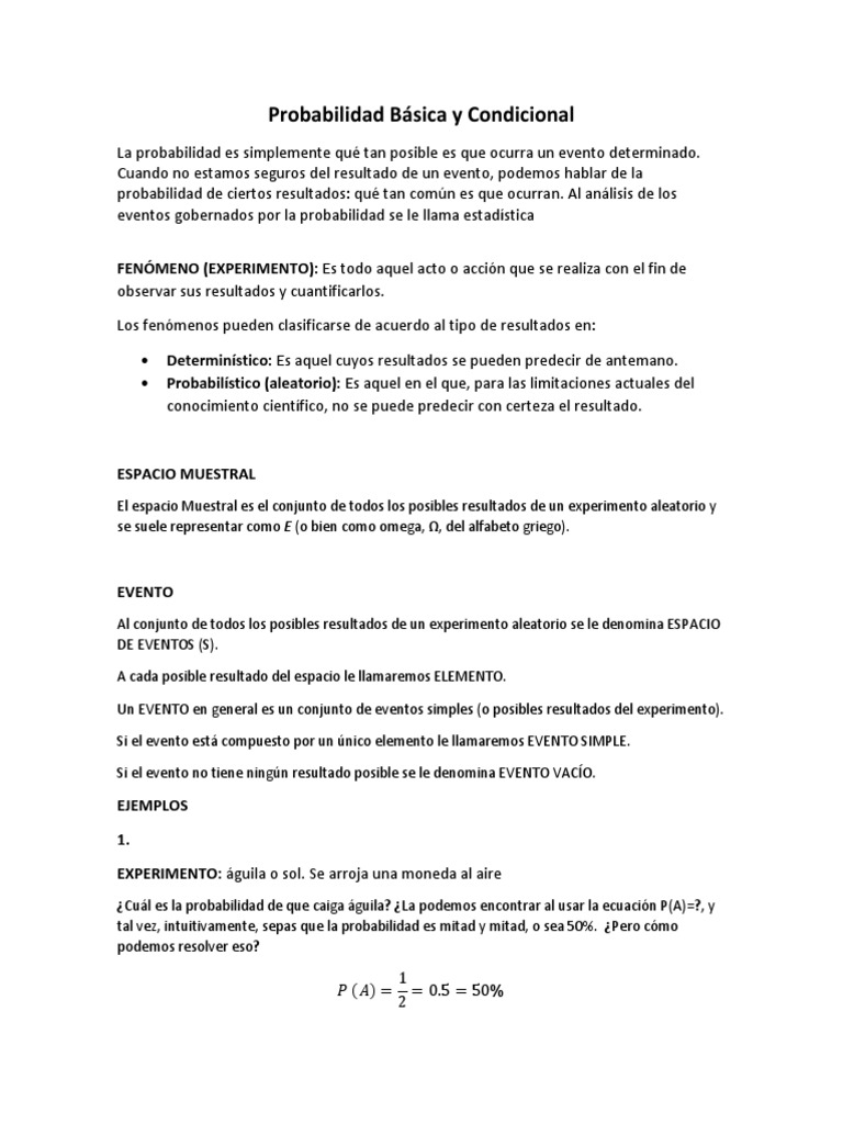 Probabilidad Básica y Condicional | PDF | Probabilidad | Aleatoriedad