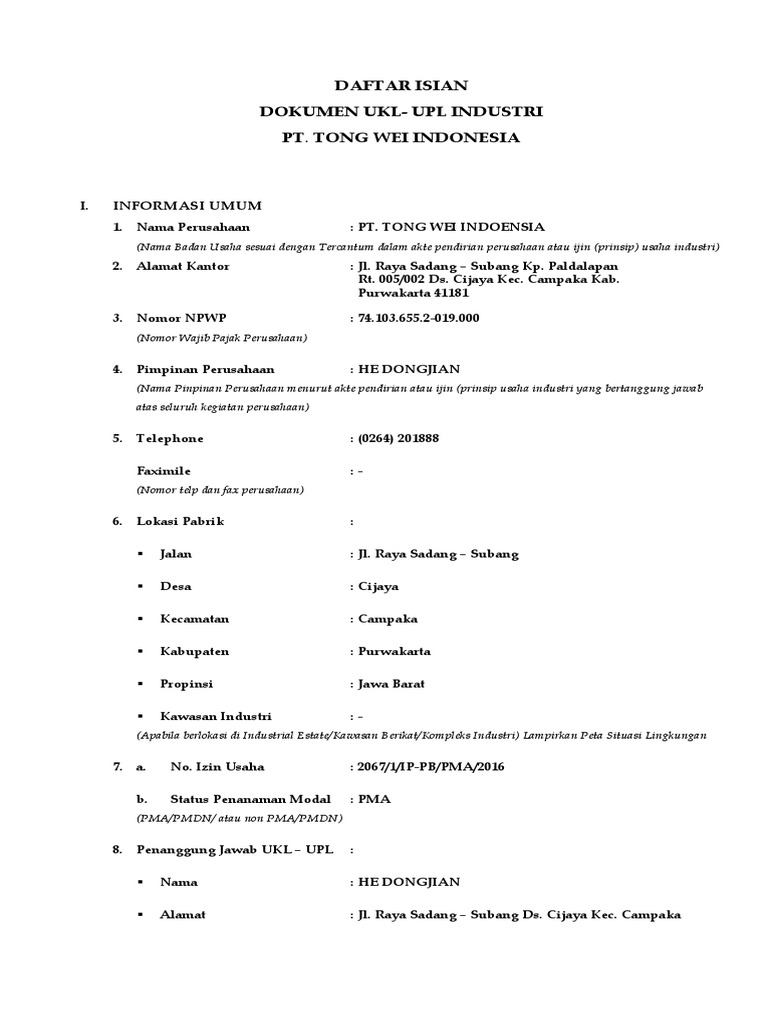 Form Ukl-Upl Industri | PDF