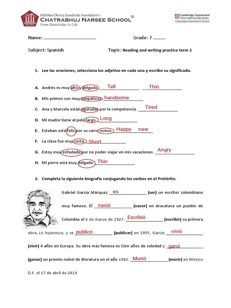 Reading and Writing - Answer Key - T2pdf | PDF