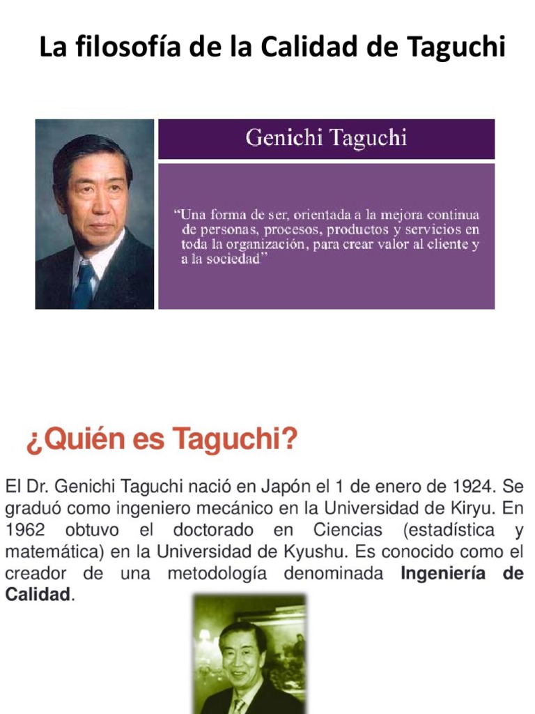 Tema 6. Filosofía de Taguchi | PDF