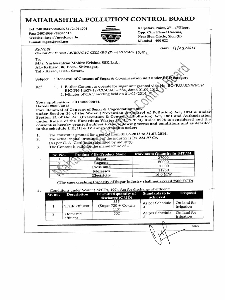Consent - 2014 02 17 15 31 | PDF | Sewage | Sewage Treatment