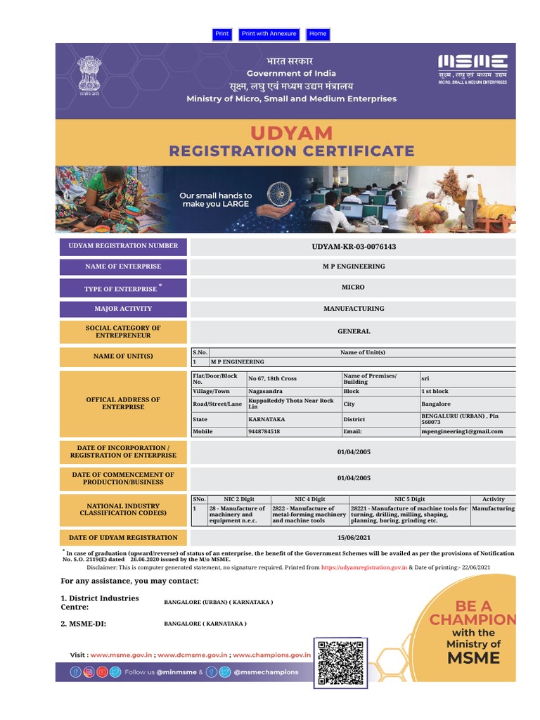 Registration Certificate | PDF