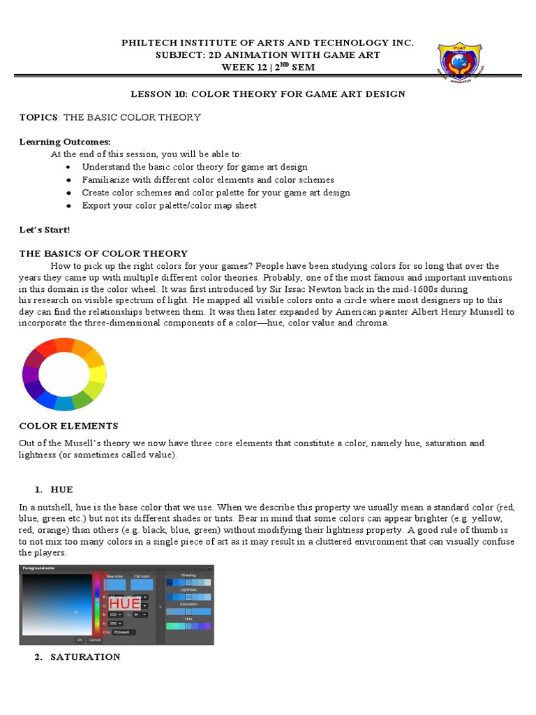 Week 12 - 2D Game Art Dev | PDF