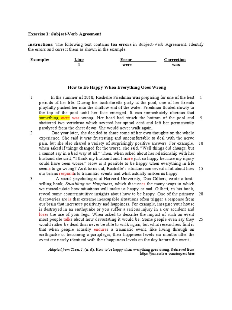SVA - Error Analysis Exercise | PDF